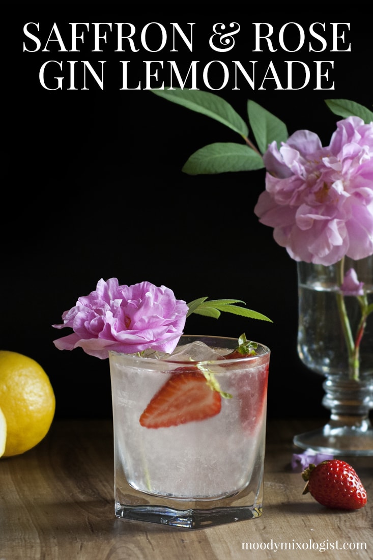 Pink Gin Lemonade with Saffron & Rosewater Syrup Recipe - Moody Mixologist
