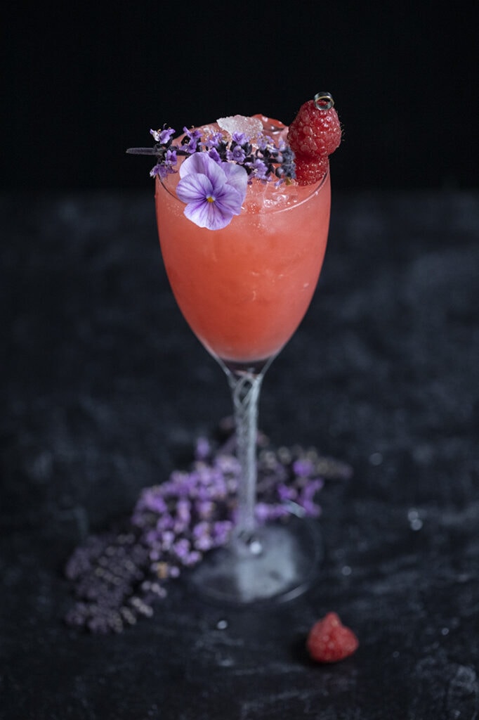 Raspberry Basil Blossom Gin Smash - Moody Mixologist