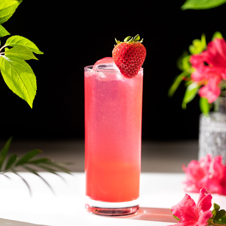 Strawberry Dragon Fruit Mocktail with Sprite - Moody Mixologist