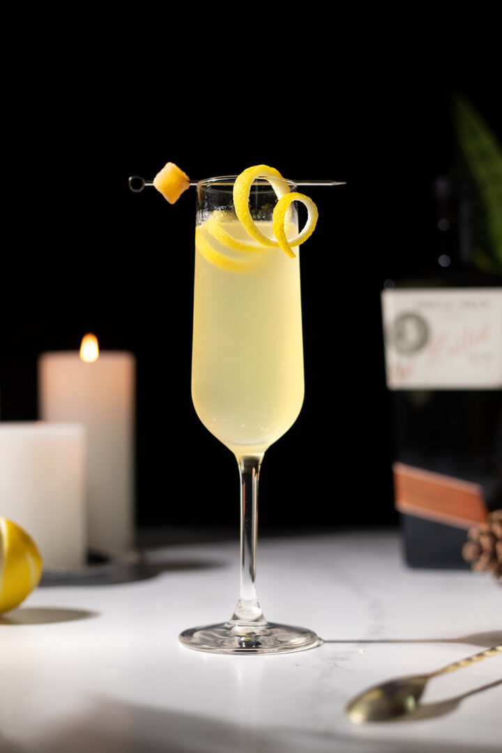 Honey Ginger French 75 (Gin and Champagne Cocktail) - Moody Mixologist